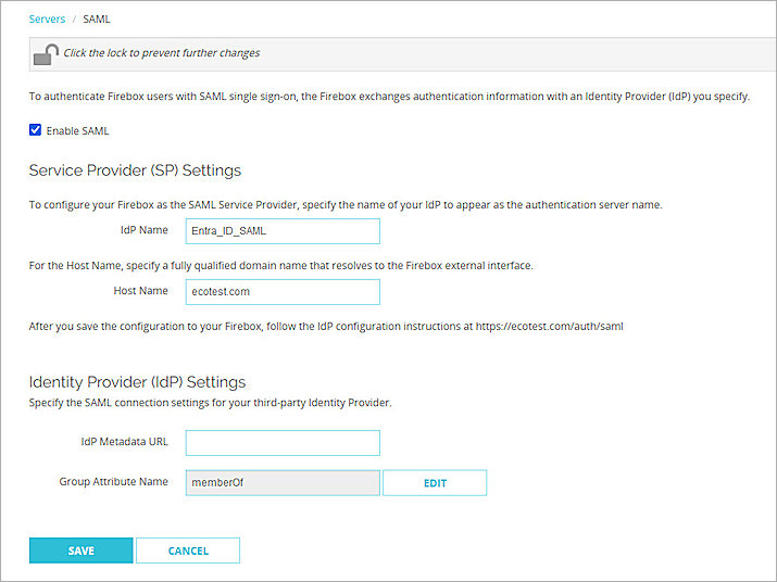 Microsoft Entra ID SAML Authentication with WatchGuard Firebox Authentication Portal
